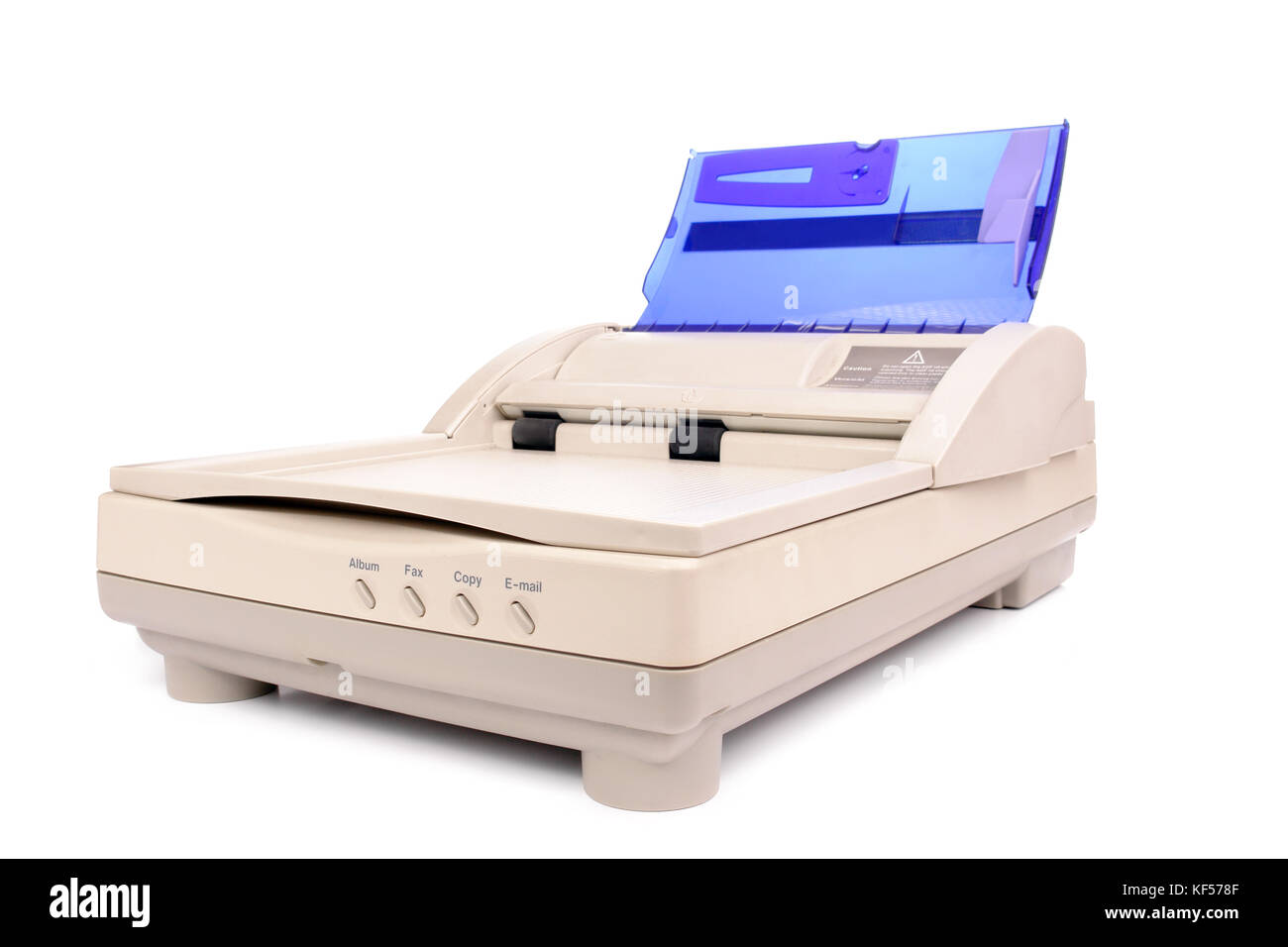 Flatbed scanner with automatic document feading system isolated on ...