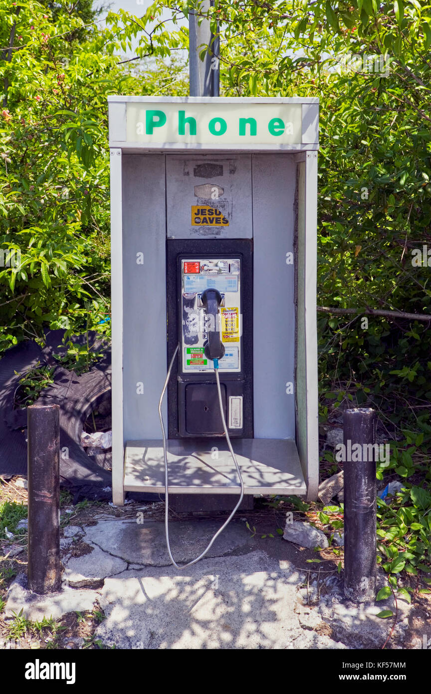Close up of an emergency roadside public telephone booth box with no ...
