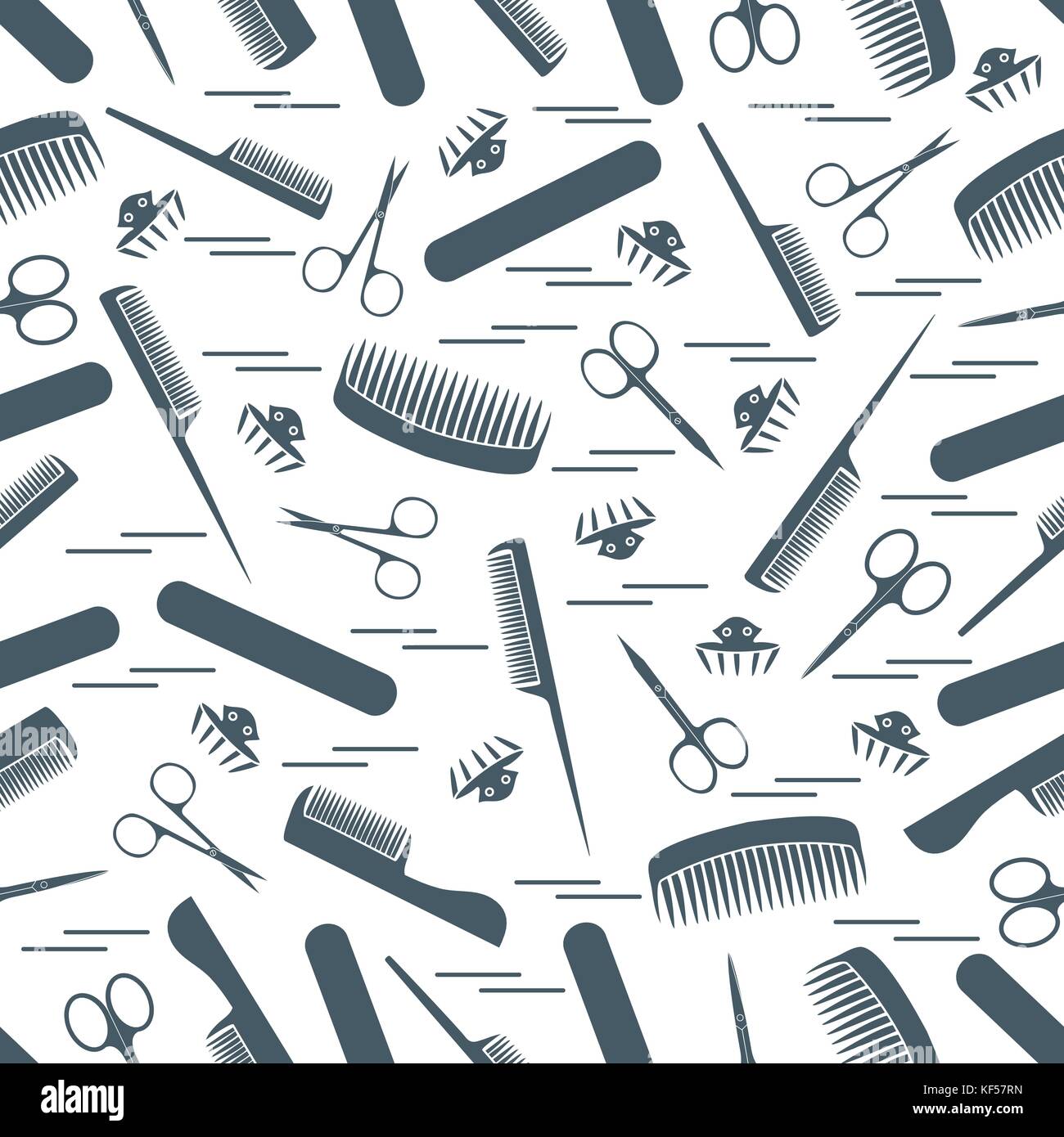 Cute pattern of scissors for manicure and pedicure, combs, nail file ...