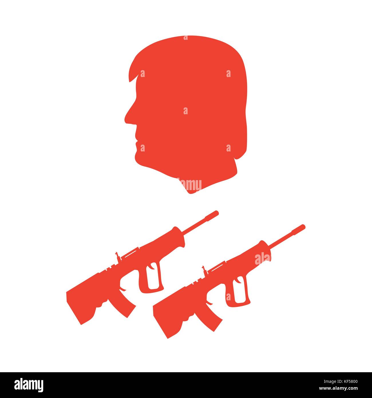 President Donald Trump and rifles. Design for banner and print Stock ...
