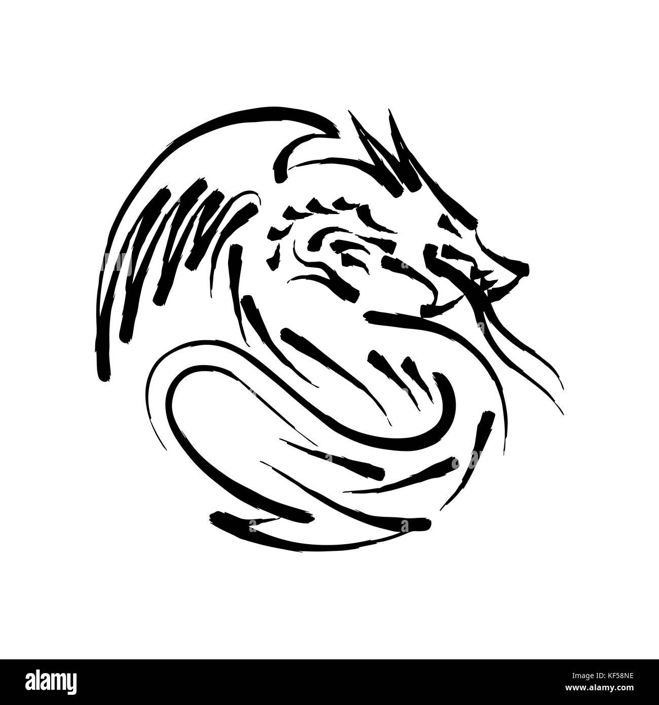 Dragon vector design Stock Photo - Alamy