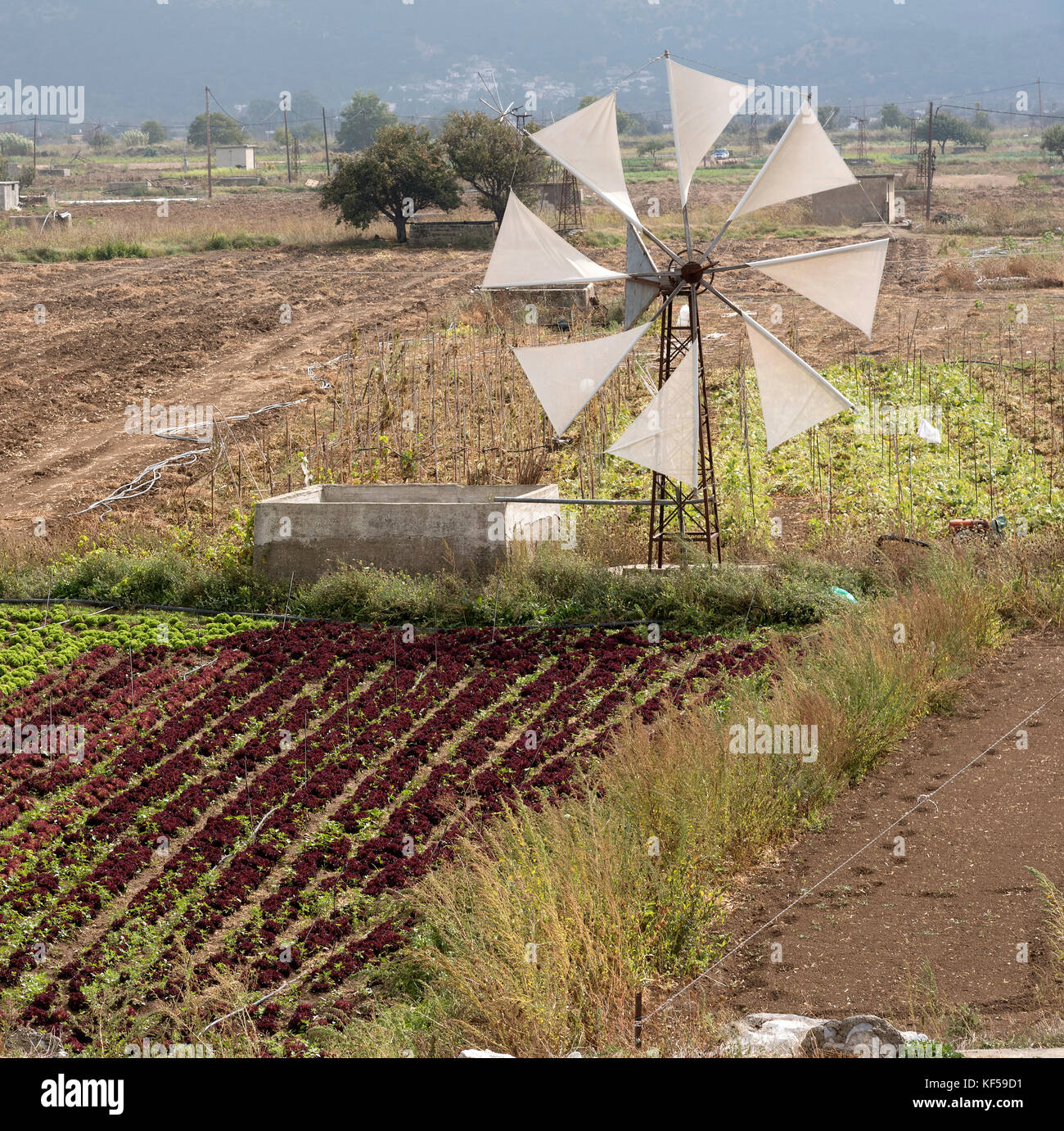 Windmills lasithi crete greece overview hi-res stock photography and ...