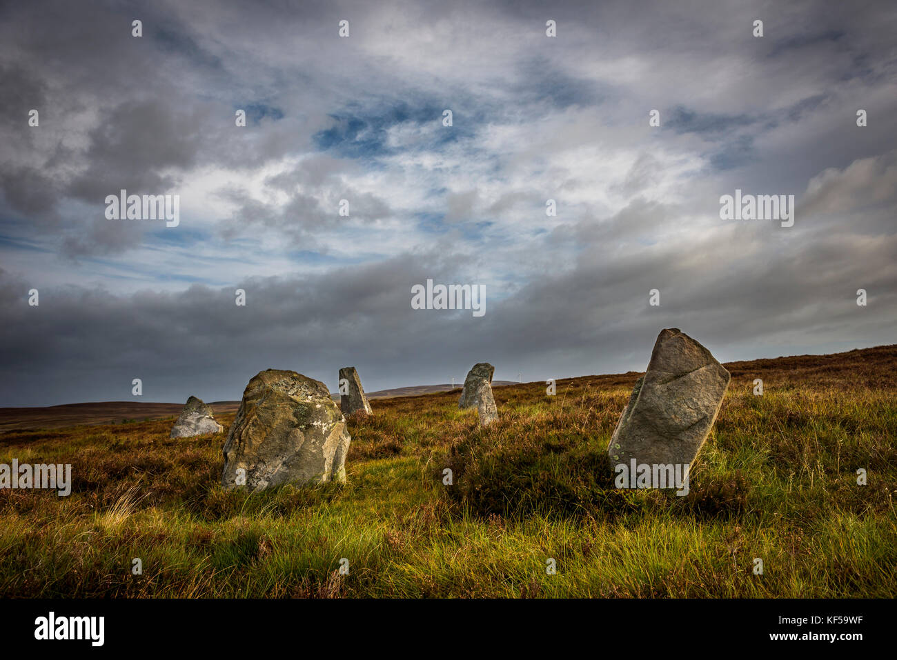 Achinduich ruined double stone circle near Lairg, Sutherland, Scottish ...