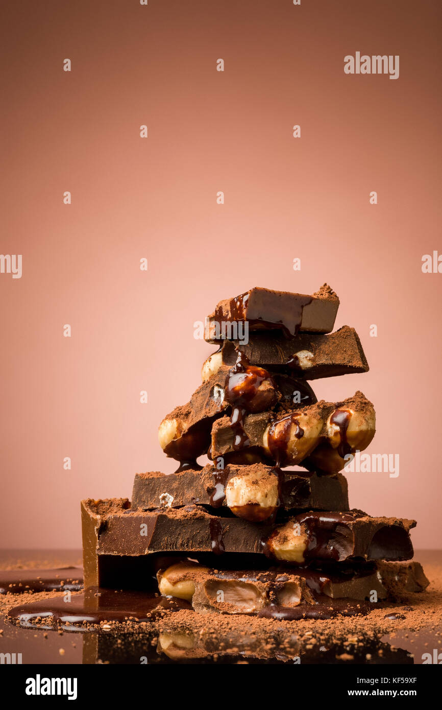 Pile of broken chocolate Stock Photo - Alamy