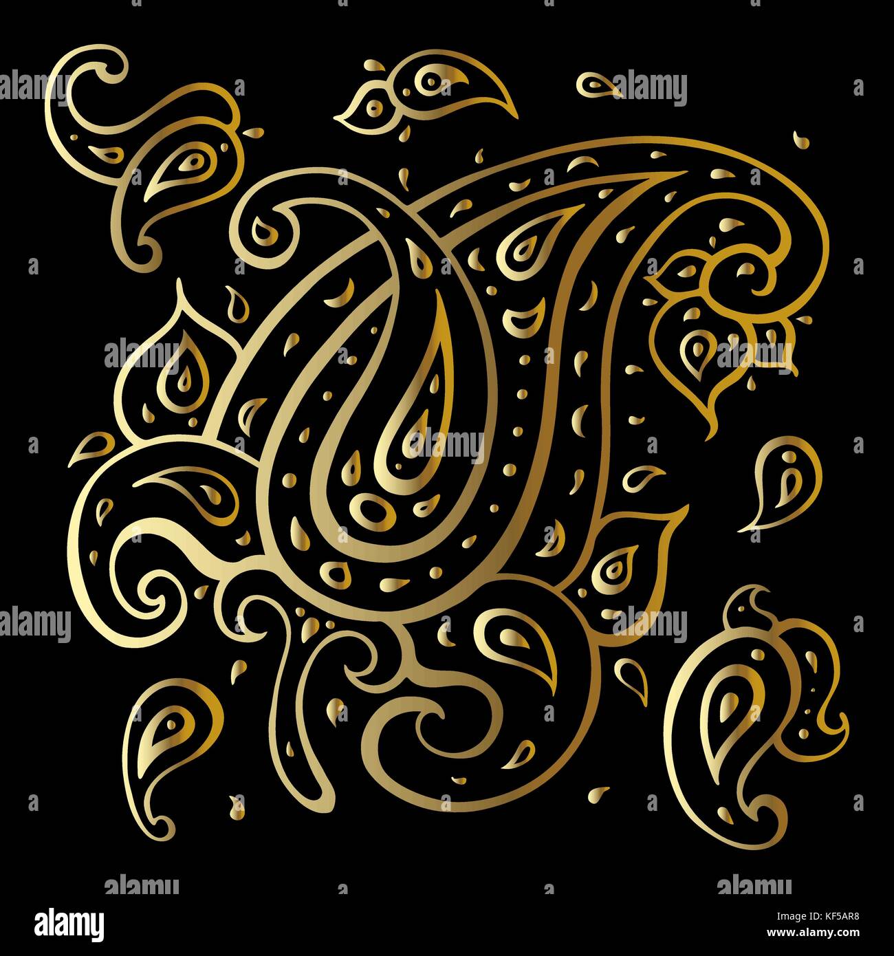 Vector black floral ethnic Stock Vector Images - Alamy