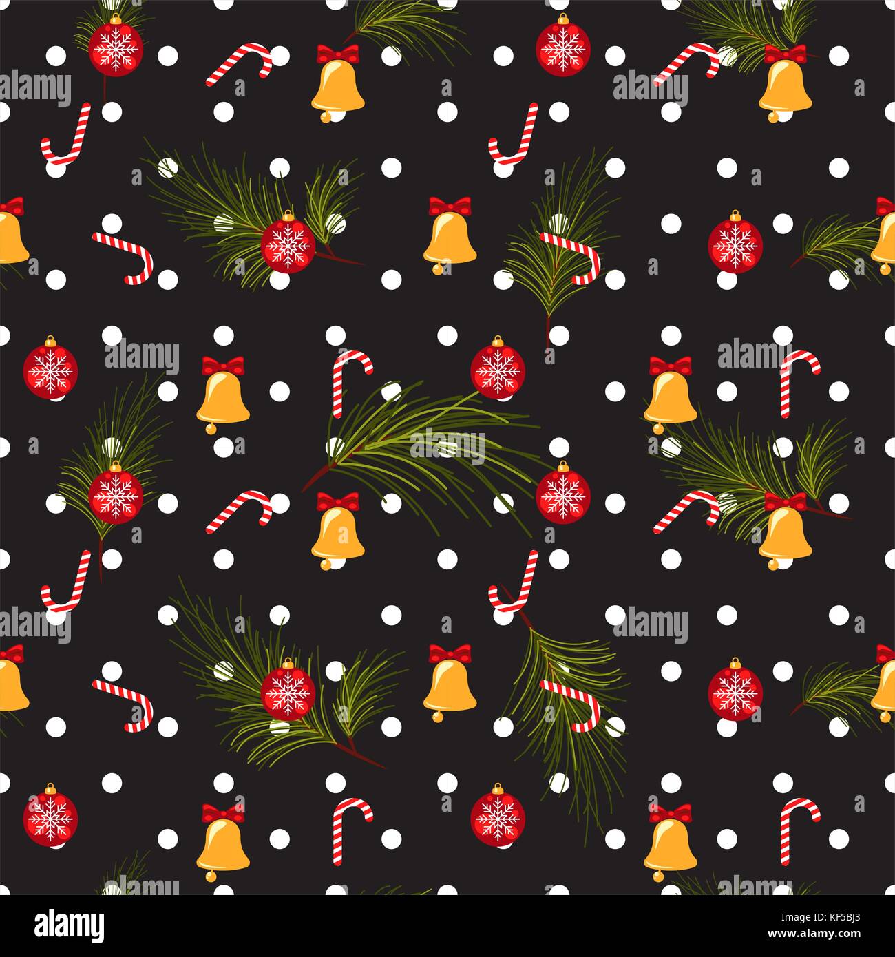 Christmas polka dot dark seamless vector pattern Stock Vector Image ...