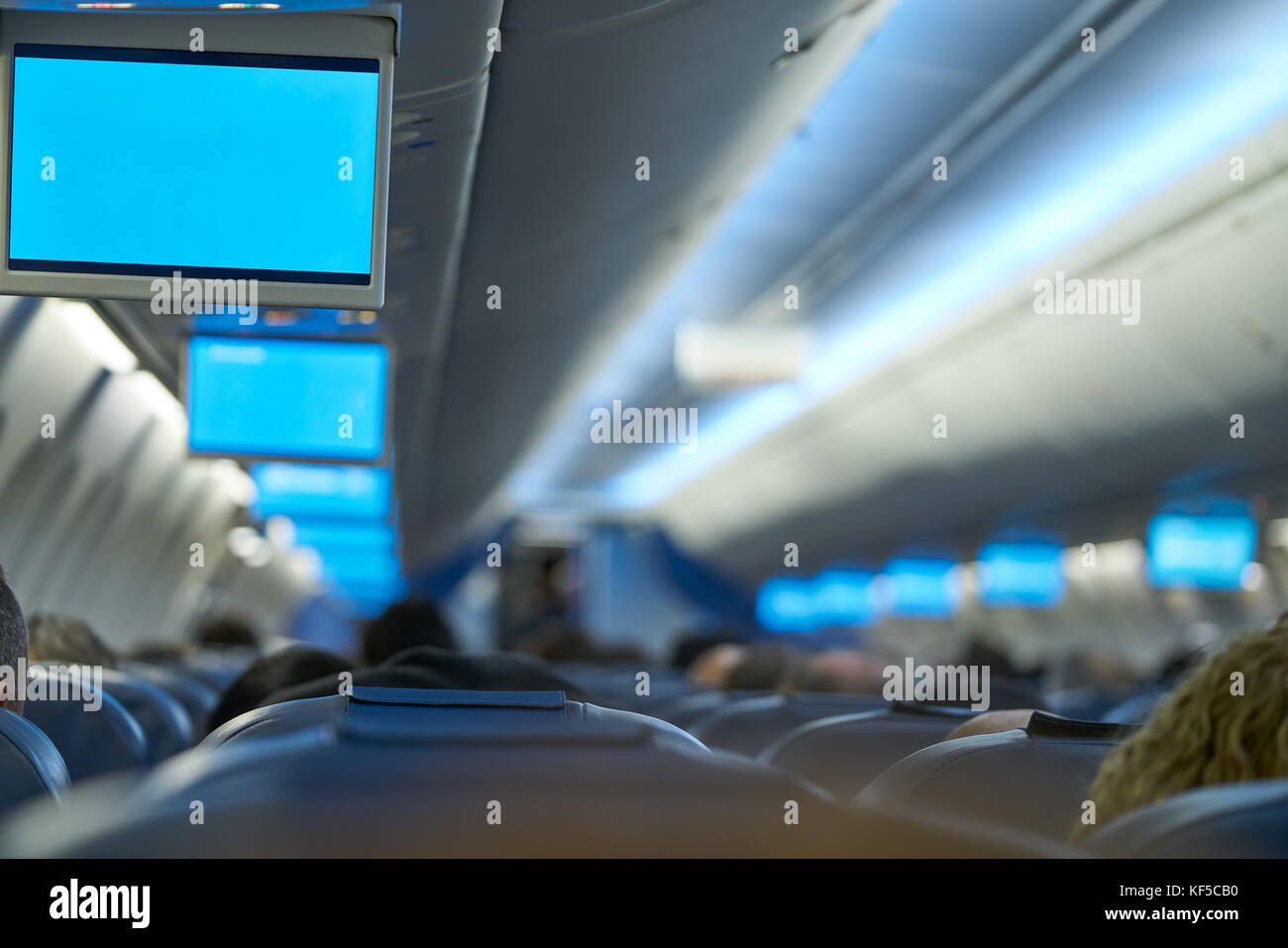 Tv airplane seats tv screen hi-res stock photography and images - Alamy