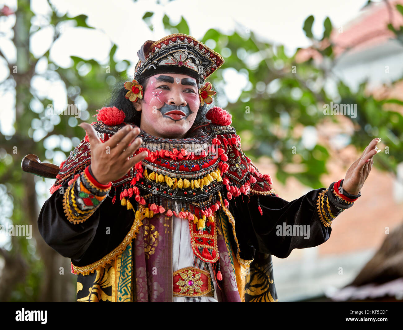 Dancer in traditional Barong dance performance. Batubulan village, Ubud ...