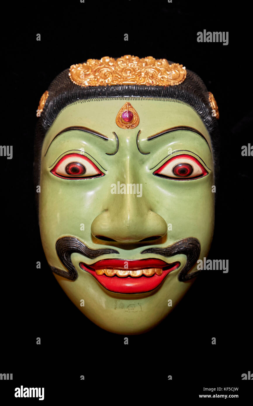 Rama mask displayed in the Setia Darma House of Masks and Puppets. Mas ...