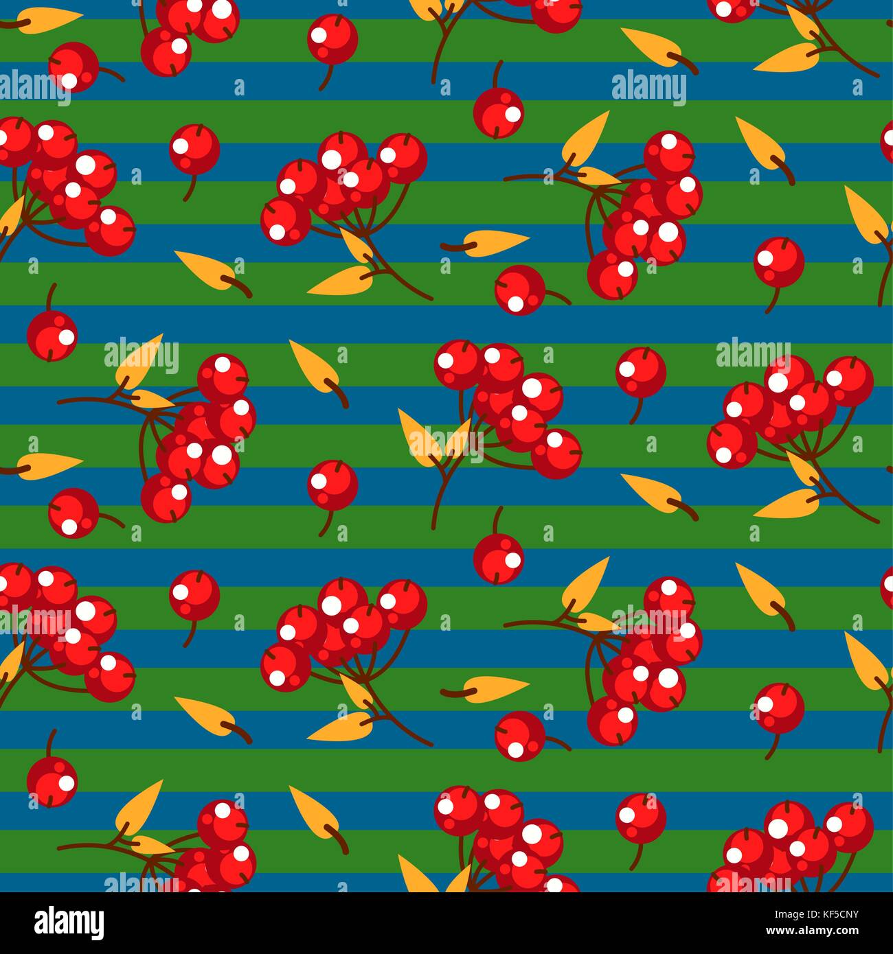 Rowan berry and leaves seamless striped vector pattern Stock Vector Image & Art - Alamy