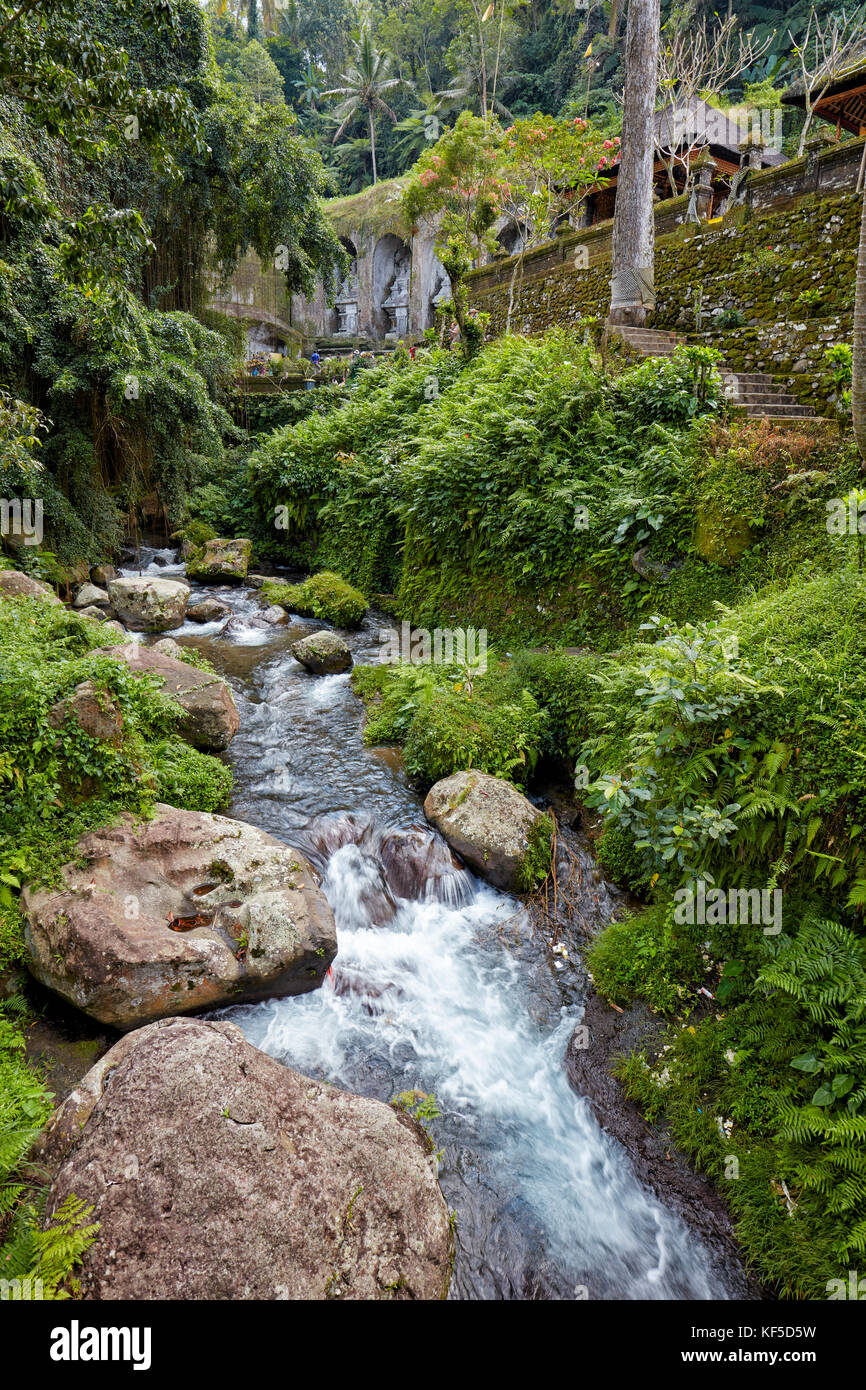 Pakerisan river running through Gunung Kawi, 11th-century temple and ...