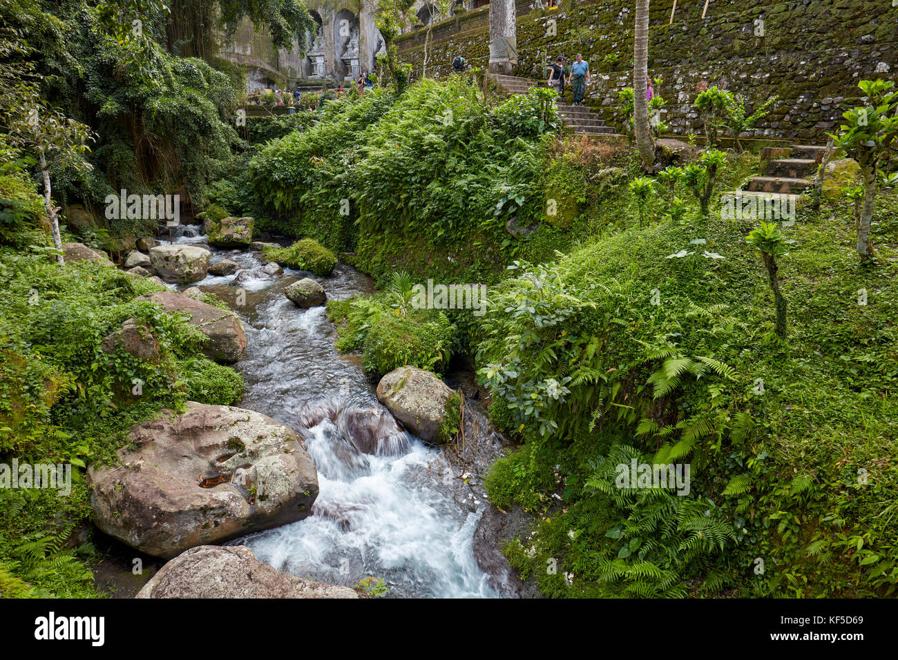 Pakerisan river running through Gunung Kawi, 11th-century temple and ...