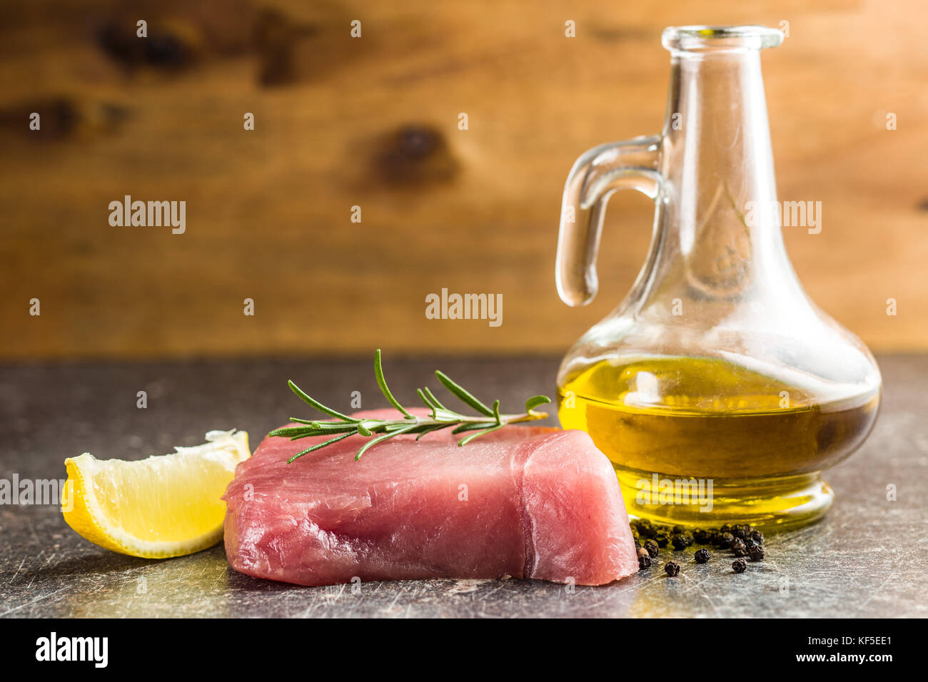 Raw tuna steak prepared for cooking hi-res stock photography and images ...