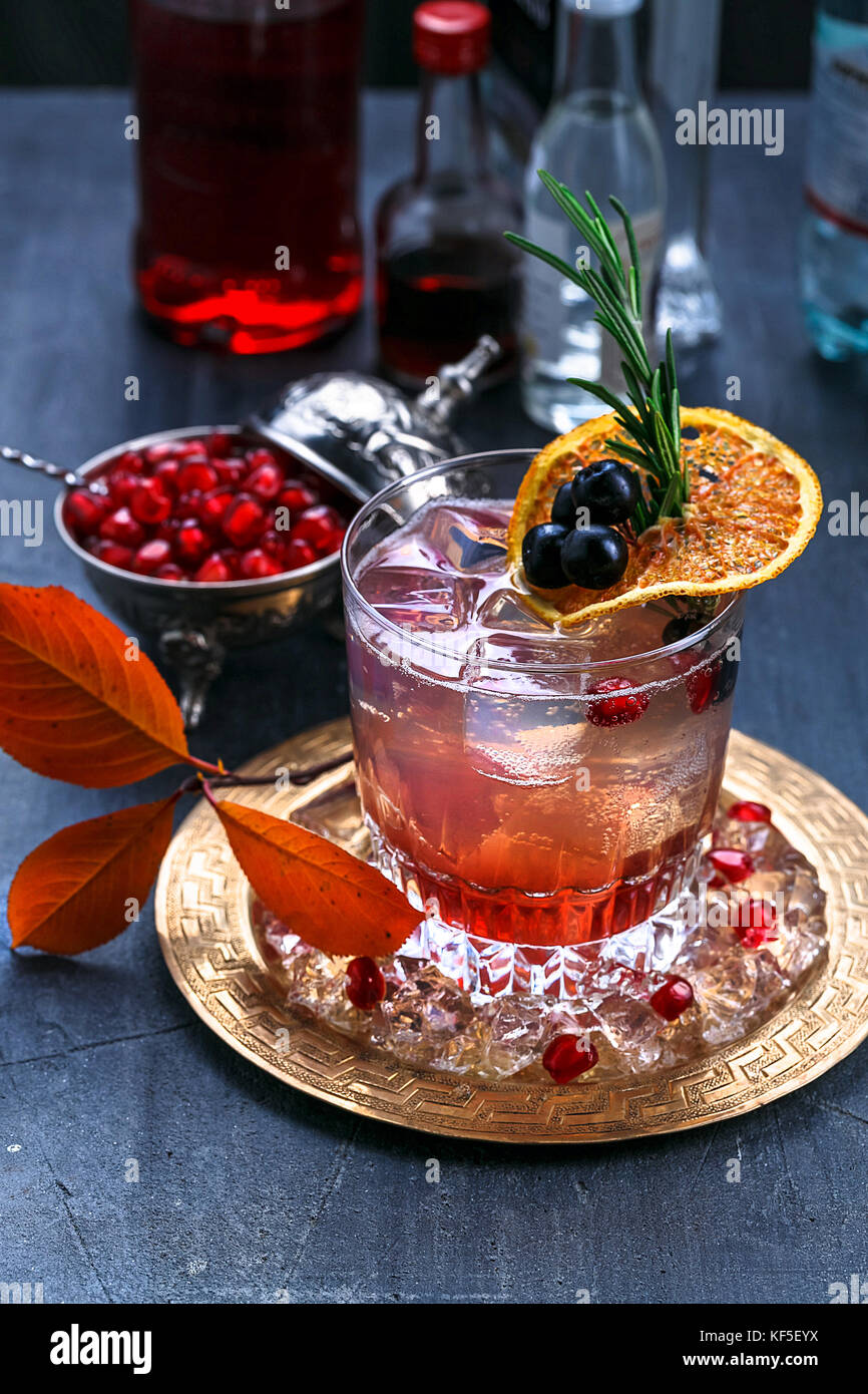 Alcohol bar, cocktail glass on bar counter Stock Photo - Alamy
