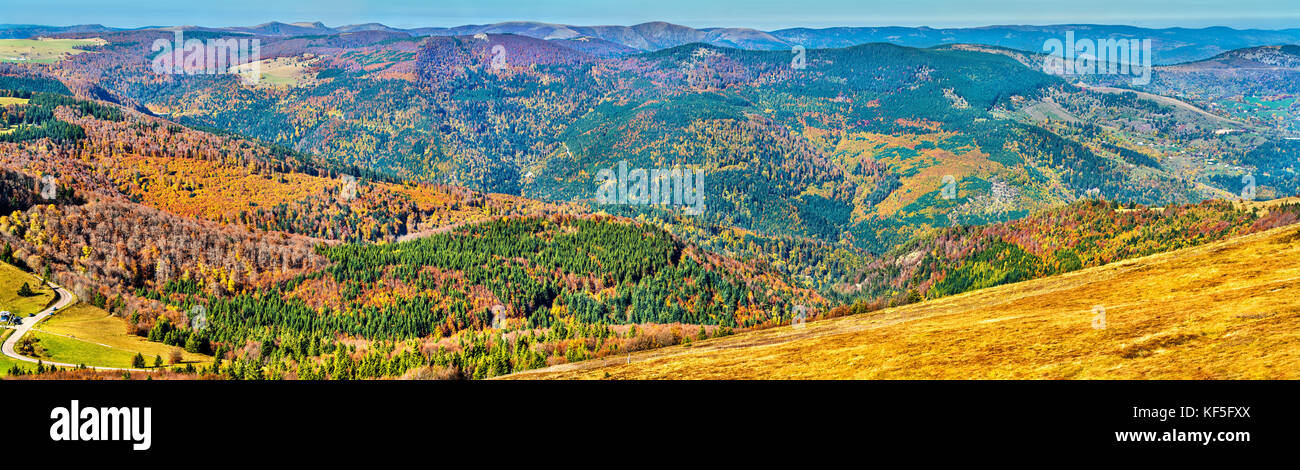 Colorful autumn landscape of the Vosges Mountains in Alsace, France ...