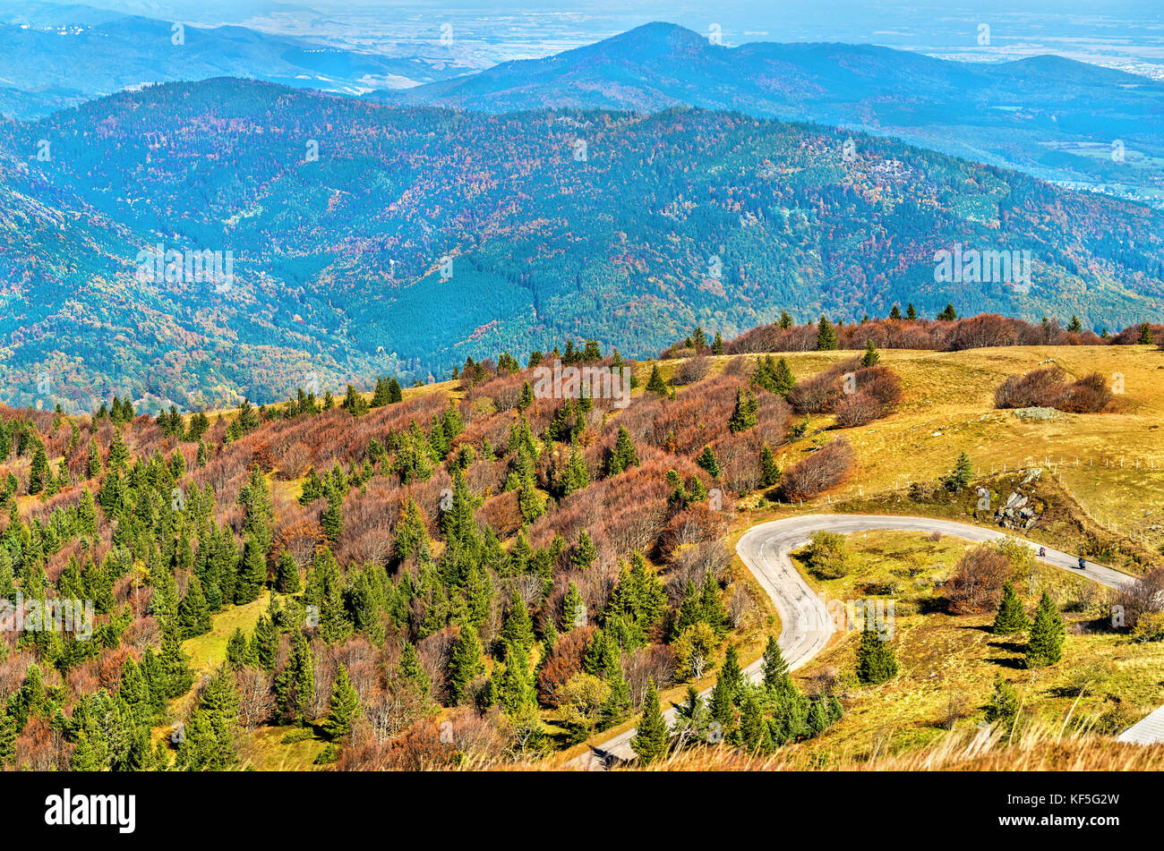 The Col du Grand Ballon, a mountain pass in the Vosges Mountains ...