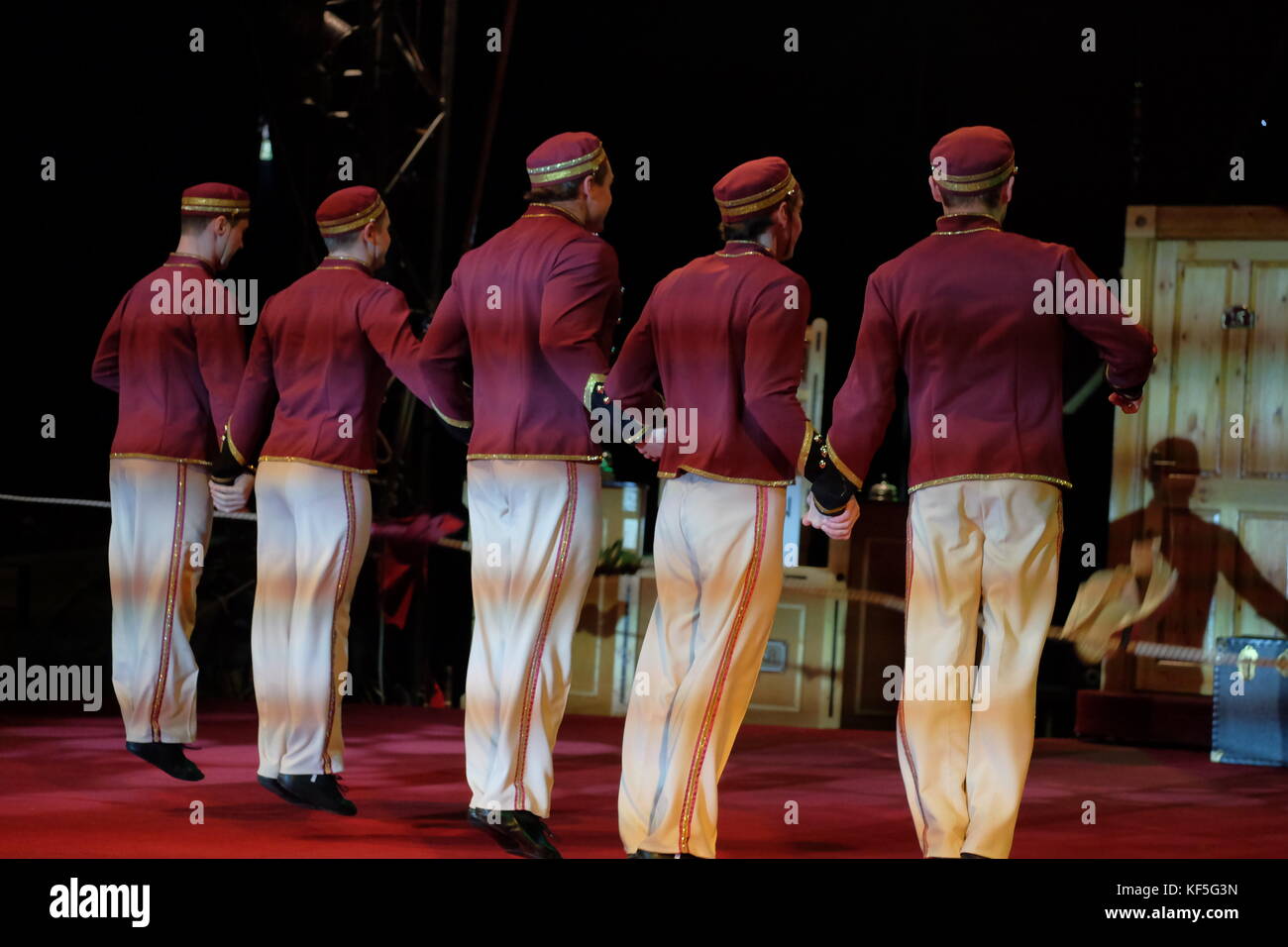 circus bell hop skipping clown Stock Photo - Alamy