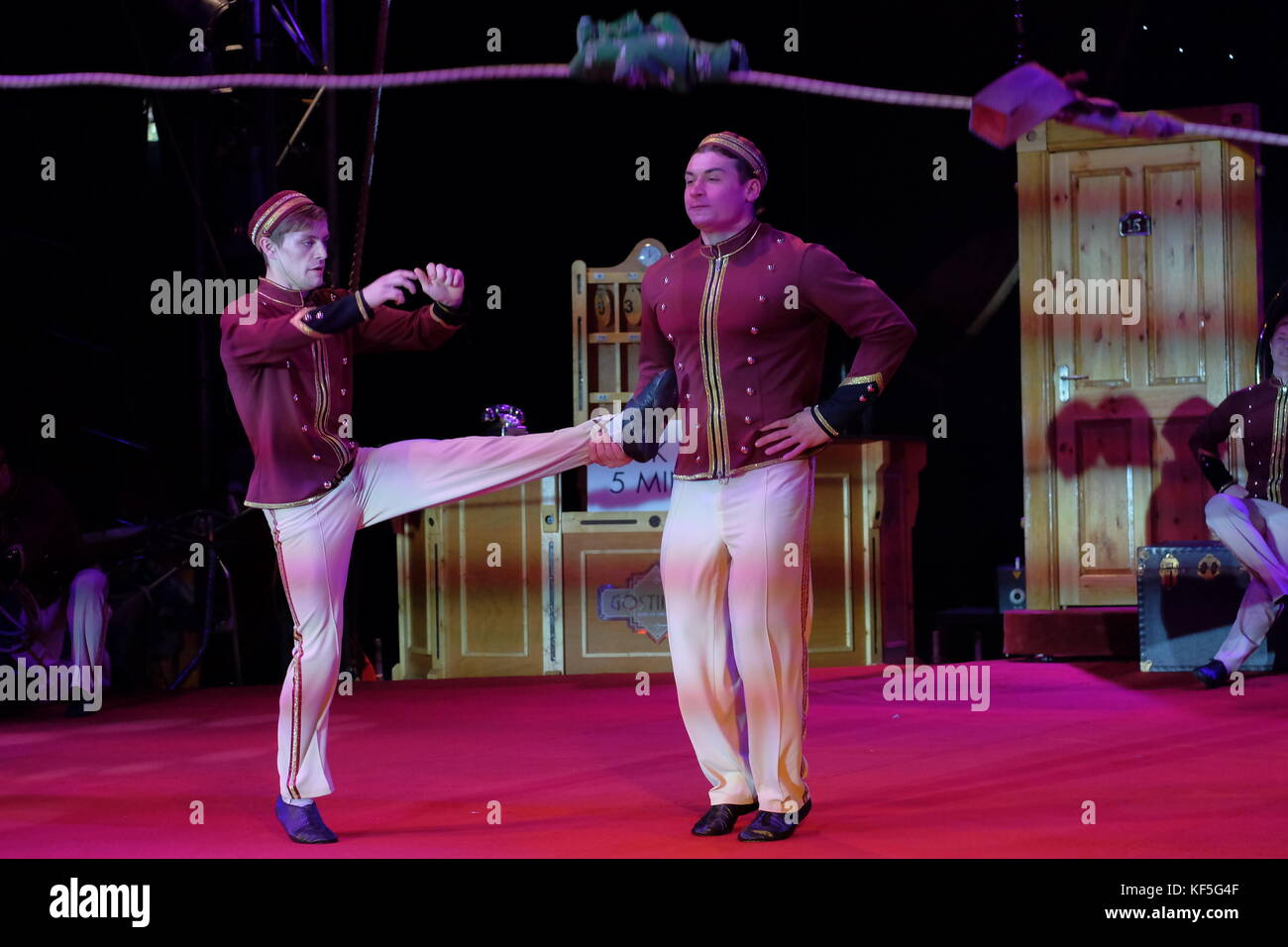 circus bell hop skipping clown Stock Photo - Alamy