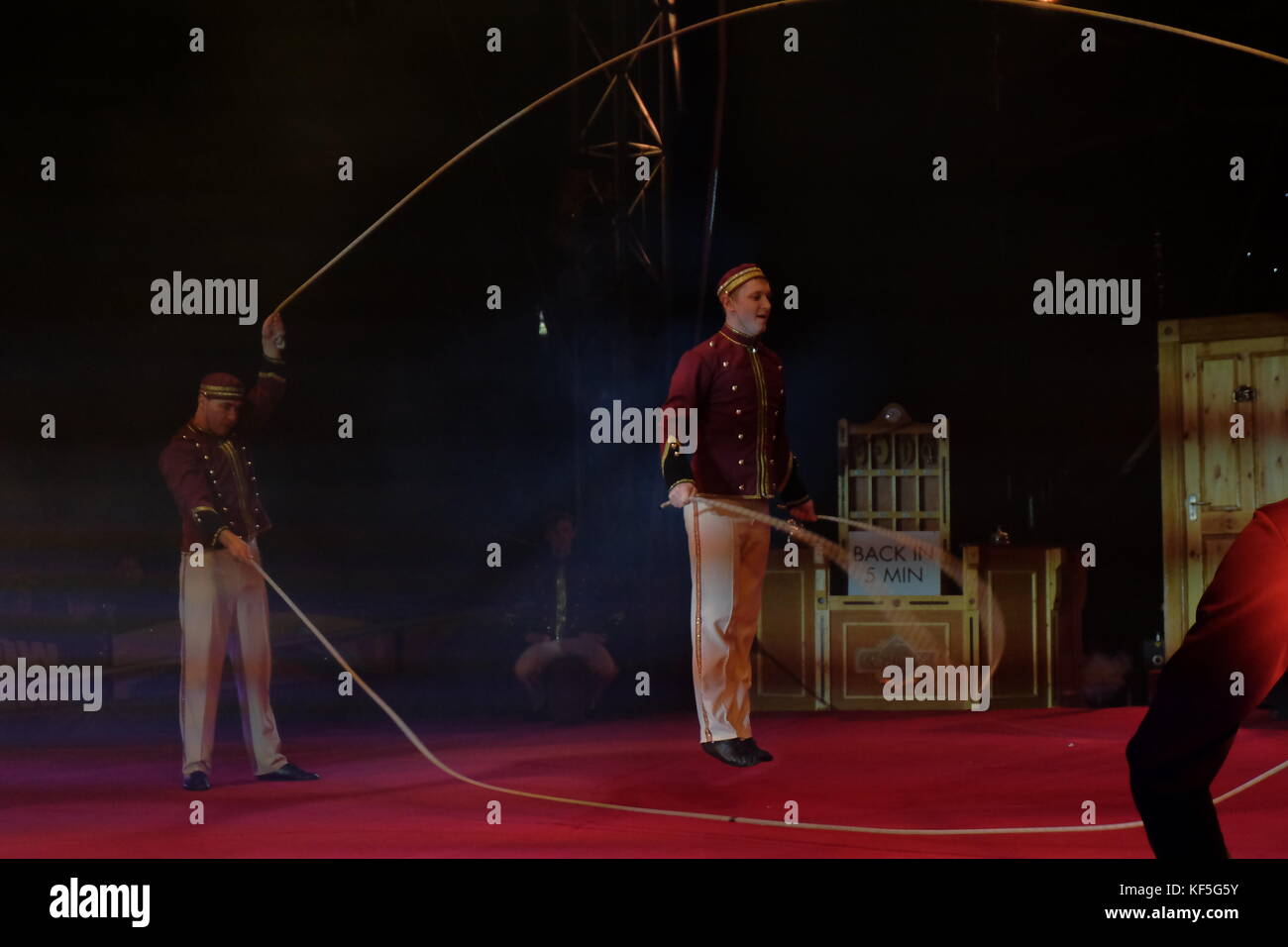 circus bell hop skipping clown Stock Photo - Alamy