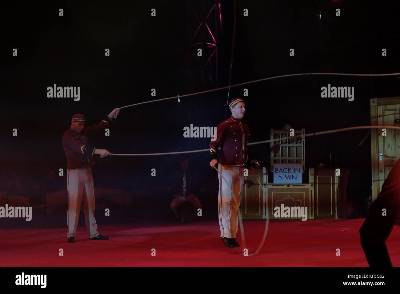 circus bell hop skipping clown Stock Photo - Alamy