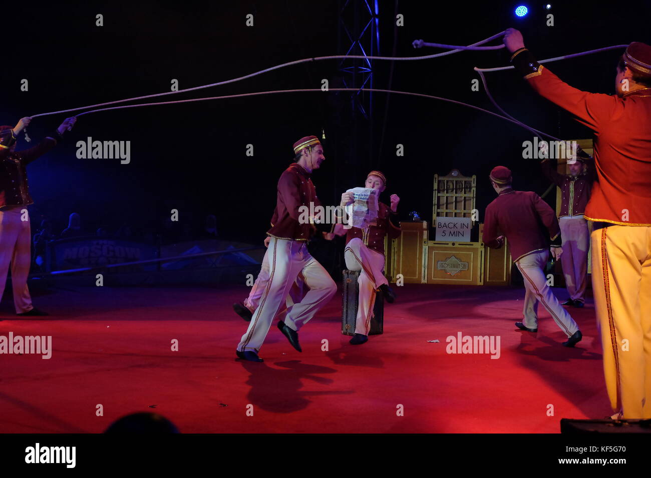 circus bell hop skipping clown Stock Photo - Alamy