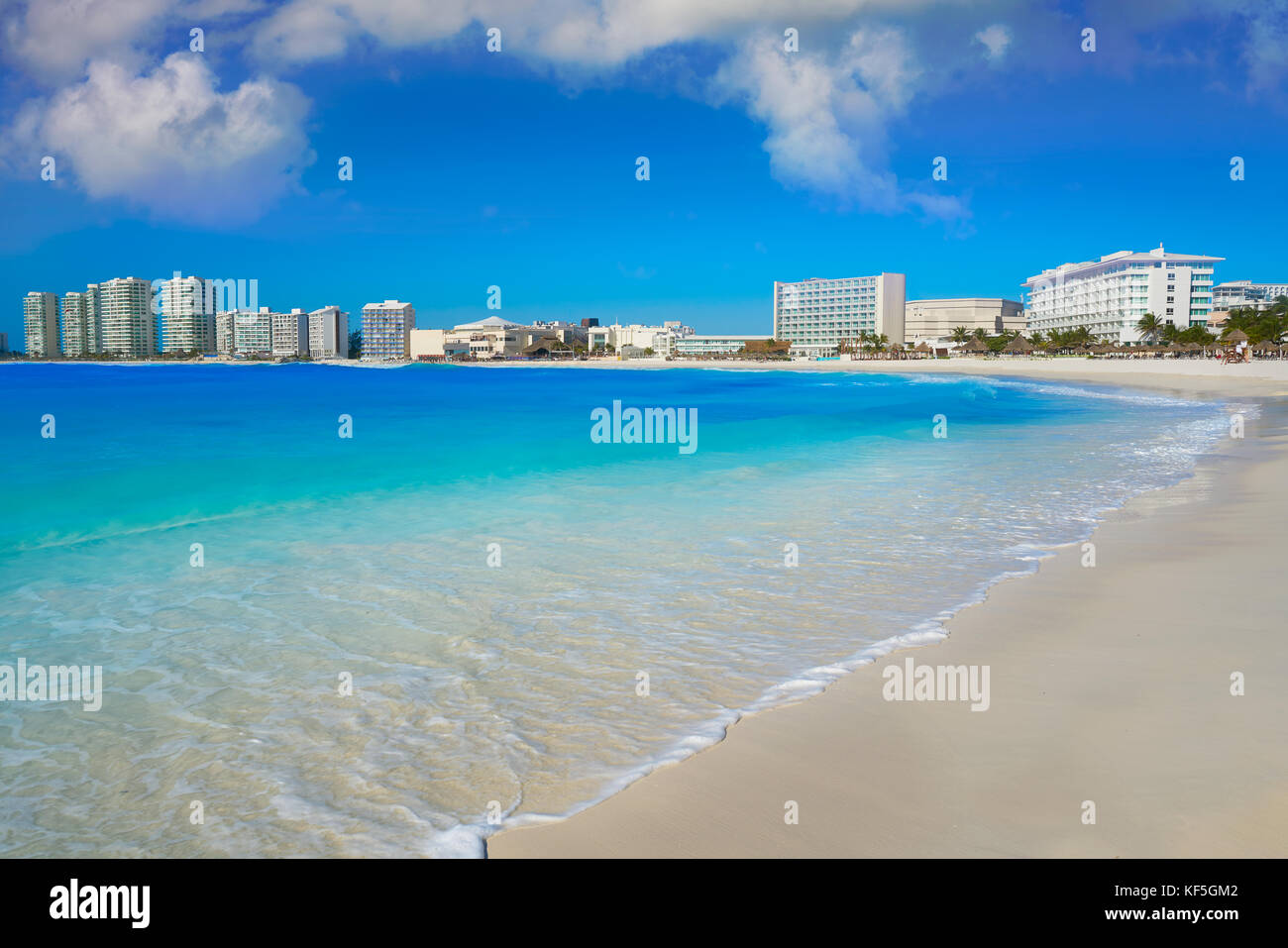 Cancun Forum beach Playa Gaviota Azul in Mexico at Hotel Zone Stock ...