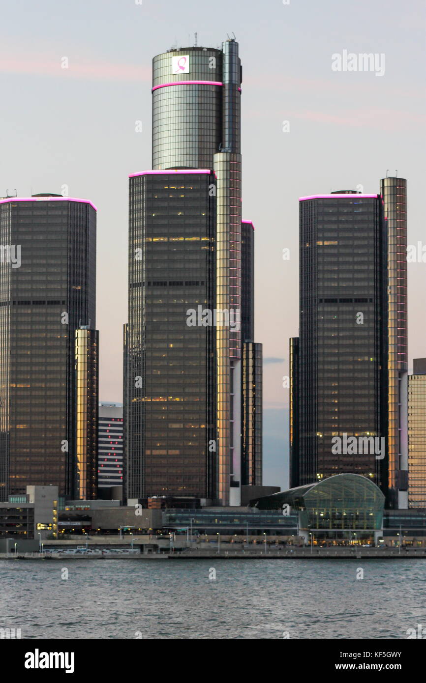 Detroit, MI, USA - 2nd October 2016: The Renaissance Center (also known ...