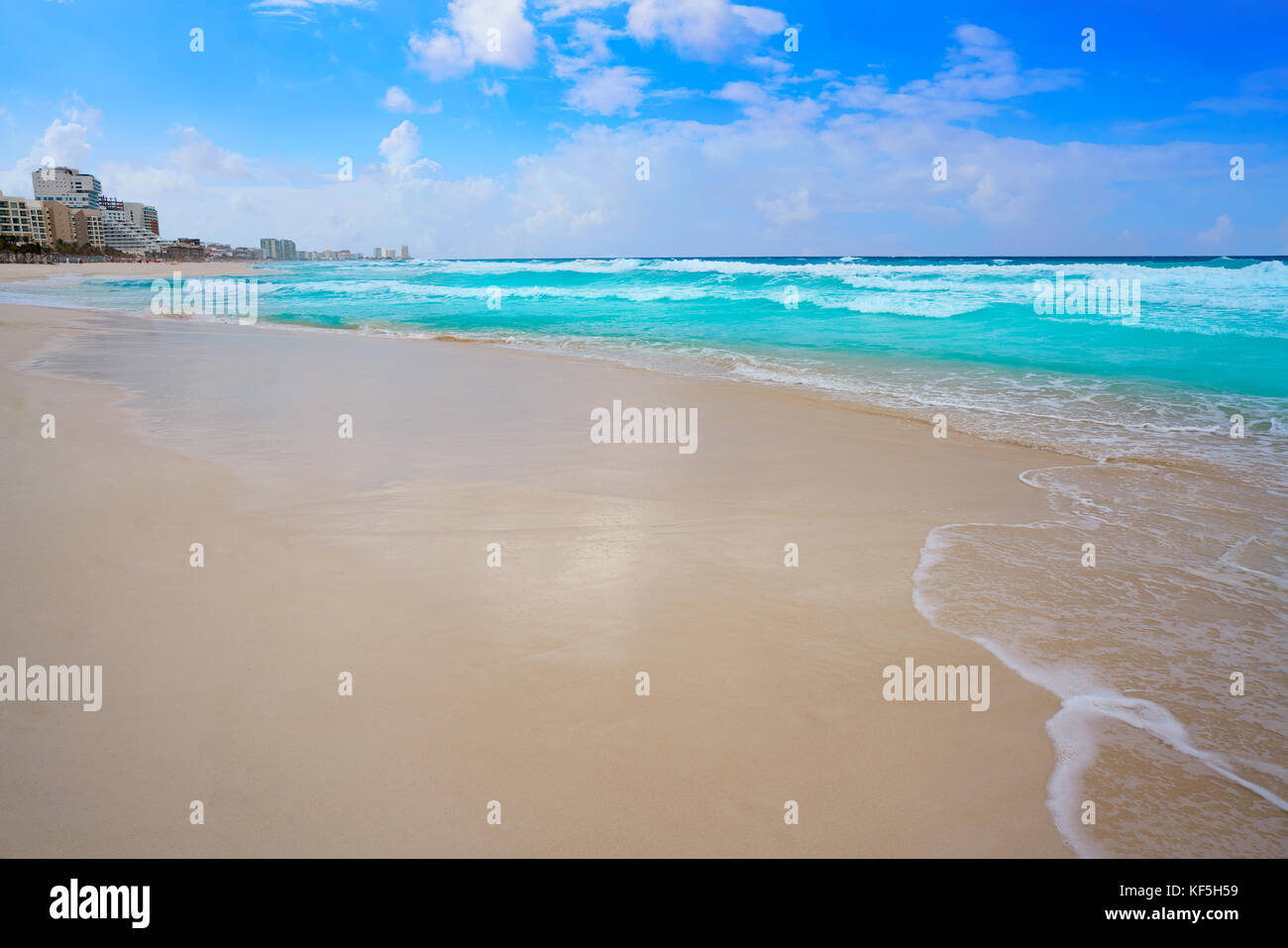 Cancun caribbean white sand beach in Mayan Riviera of Mexico Stock ...