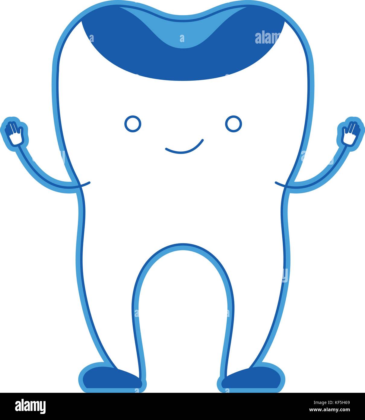 restored tooth cartoon in blue silhouette Stock Vector Image & Art - Alamy