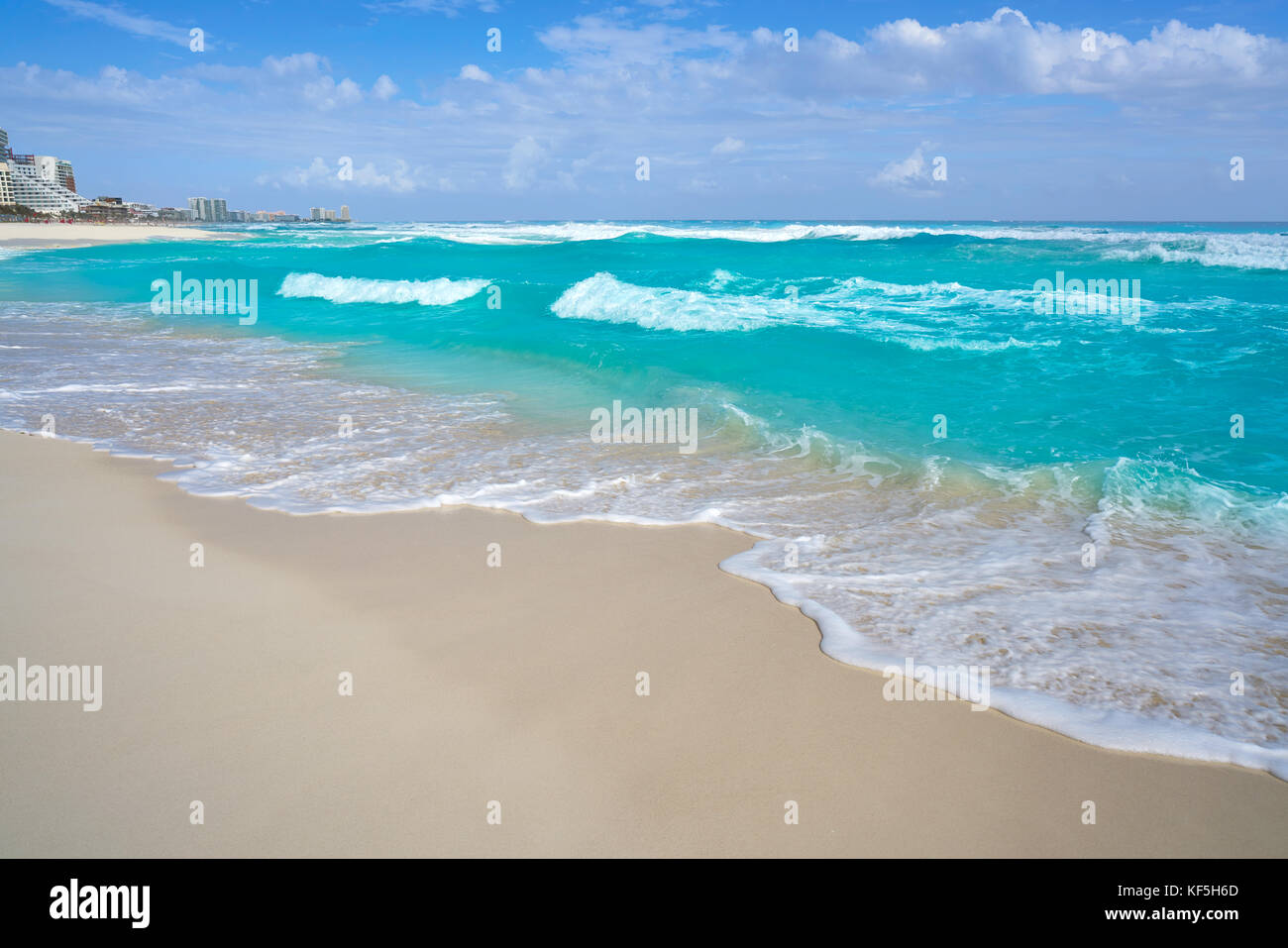 Cancun caribbean white sand beach in Mayan Riviera of Mexico Stock ...