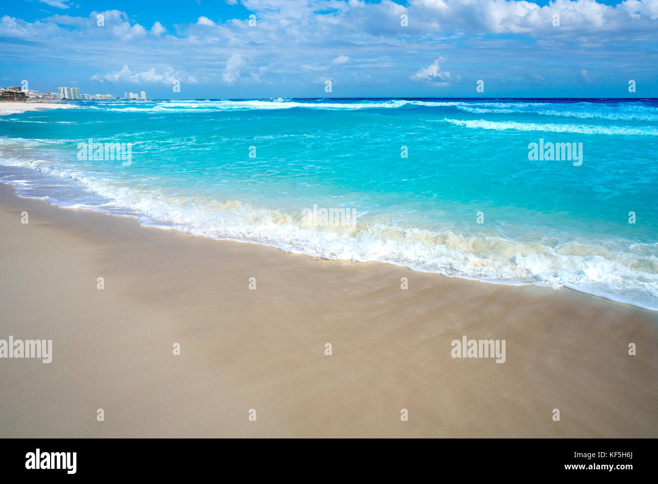 Cancun caribbean white sand beach in Mayan Riviera of Mexico Stock ...