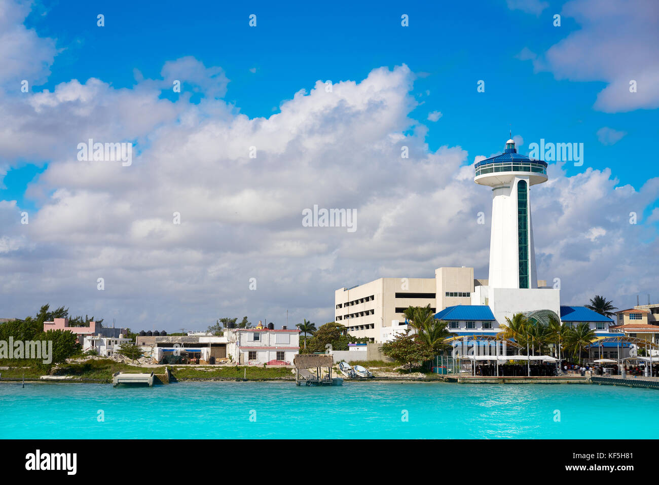 Puerto Juarez in Cancun at Riviera Maya of Mexico port control tower ...