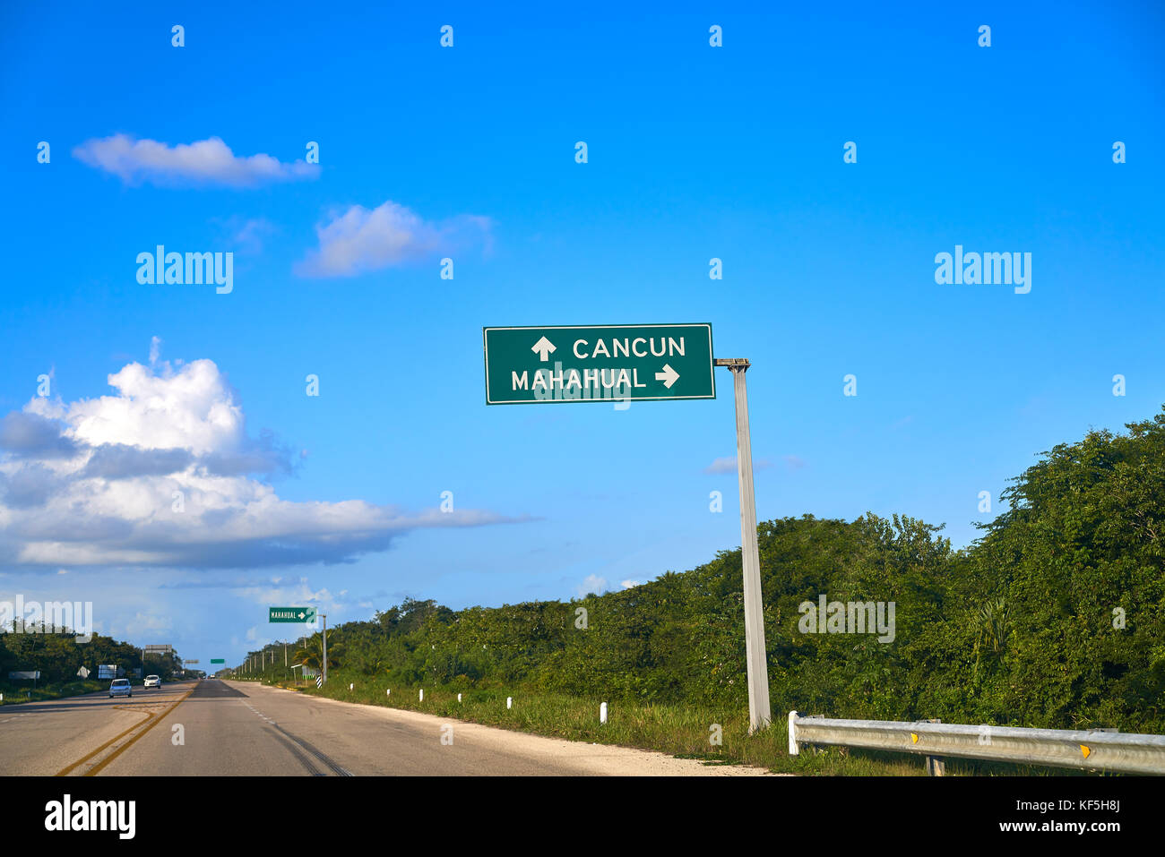 Mahahual Cancun road sign in Mexico Costa Maya Stock Photo - Alamy