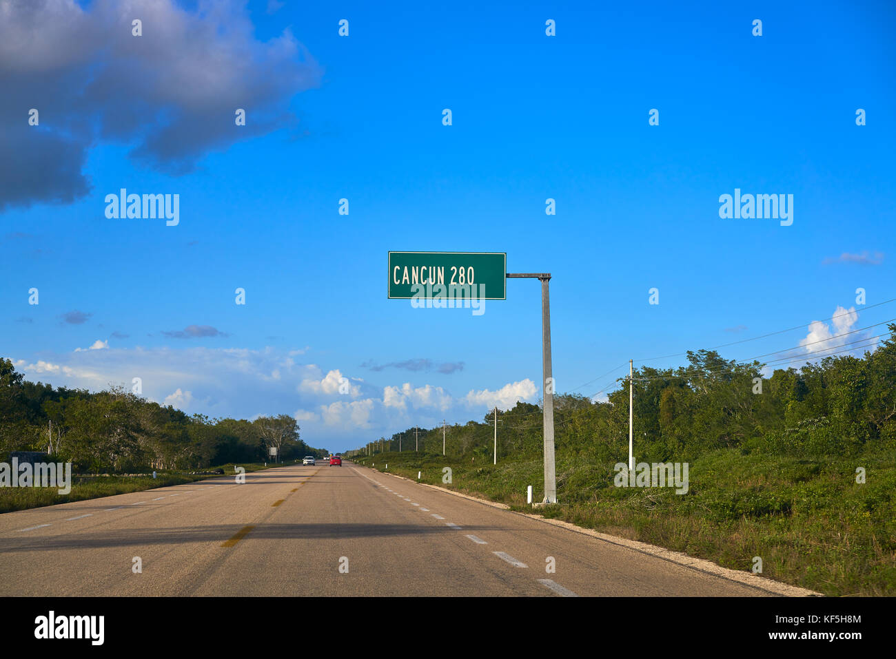 Cancun road sign in Riviera Maya of Mexico Stock Photo - Alamy