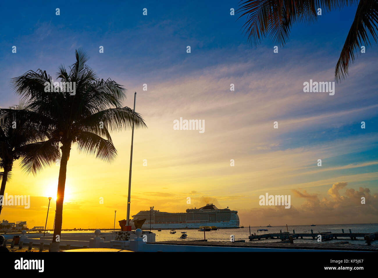 Cozumel island sunset in Riviera Maya of Mayan Mexico Stock Photo - Alamy