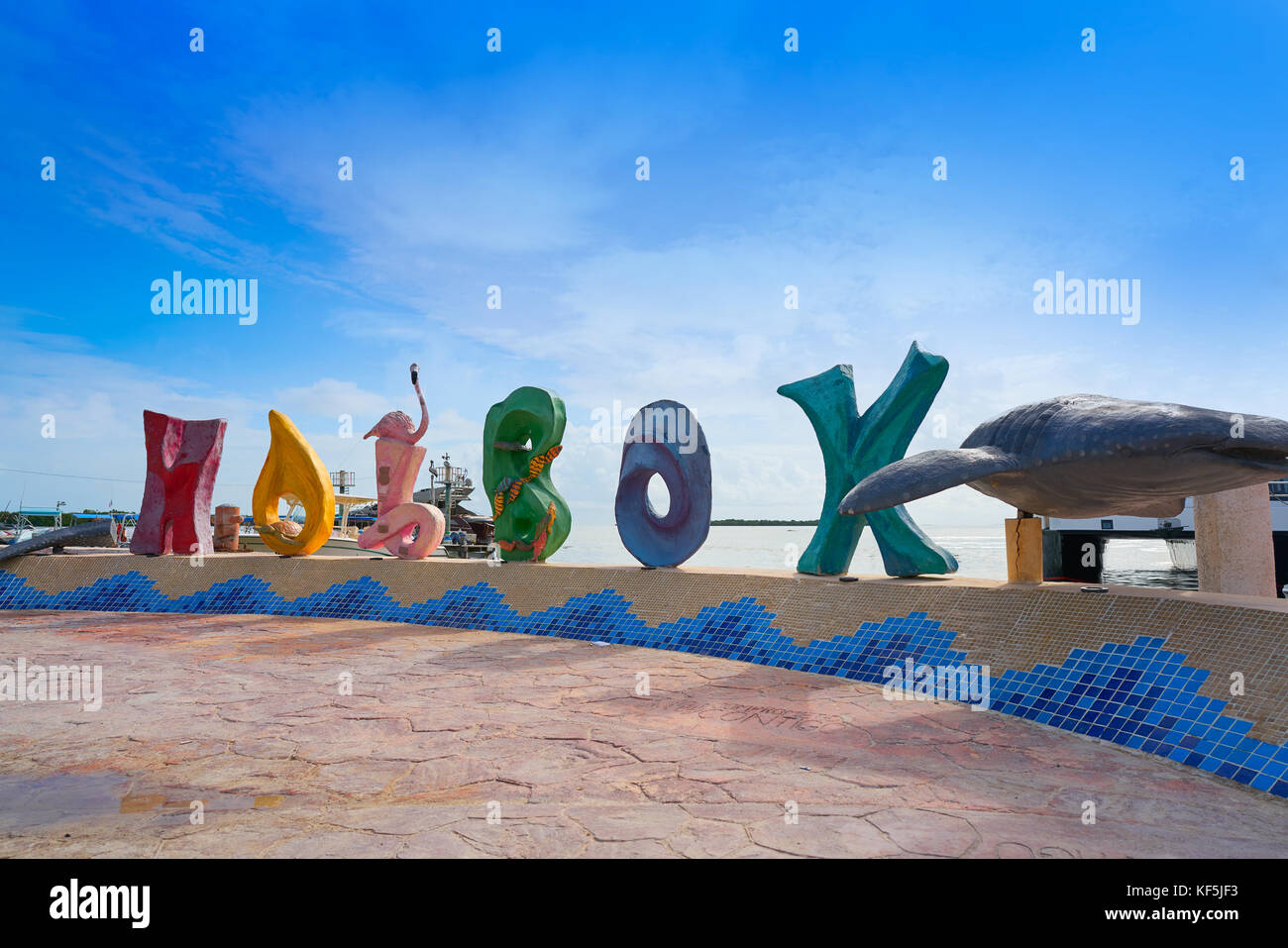 Holbox island word sign spell in Quintana Roo of Mexico Stock Photo - Alamy