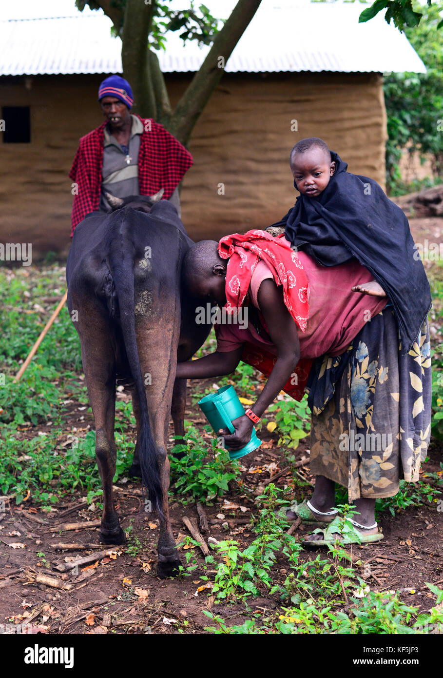 Masai woman carrying baby in hi-res stock photography and images - Alamy