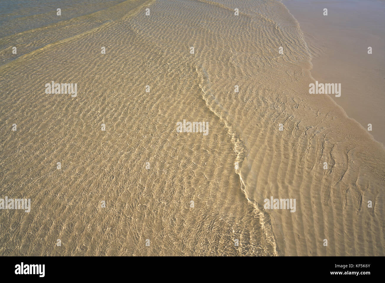 Caribbean transparent water beach reflections in shallow white sand ...
