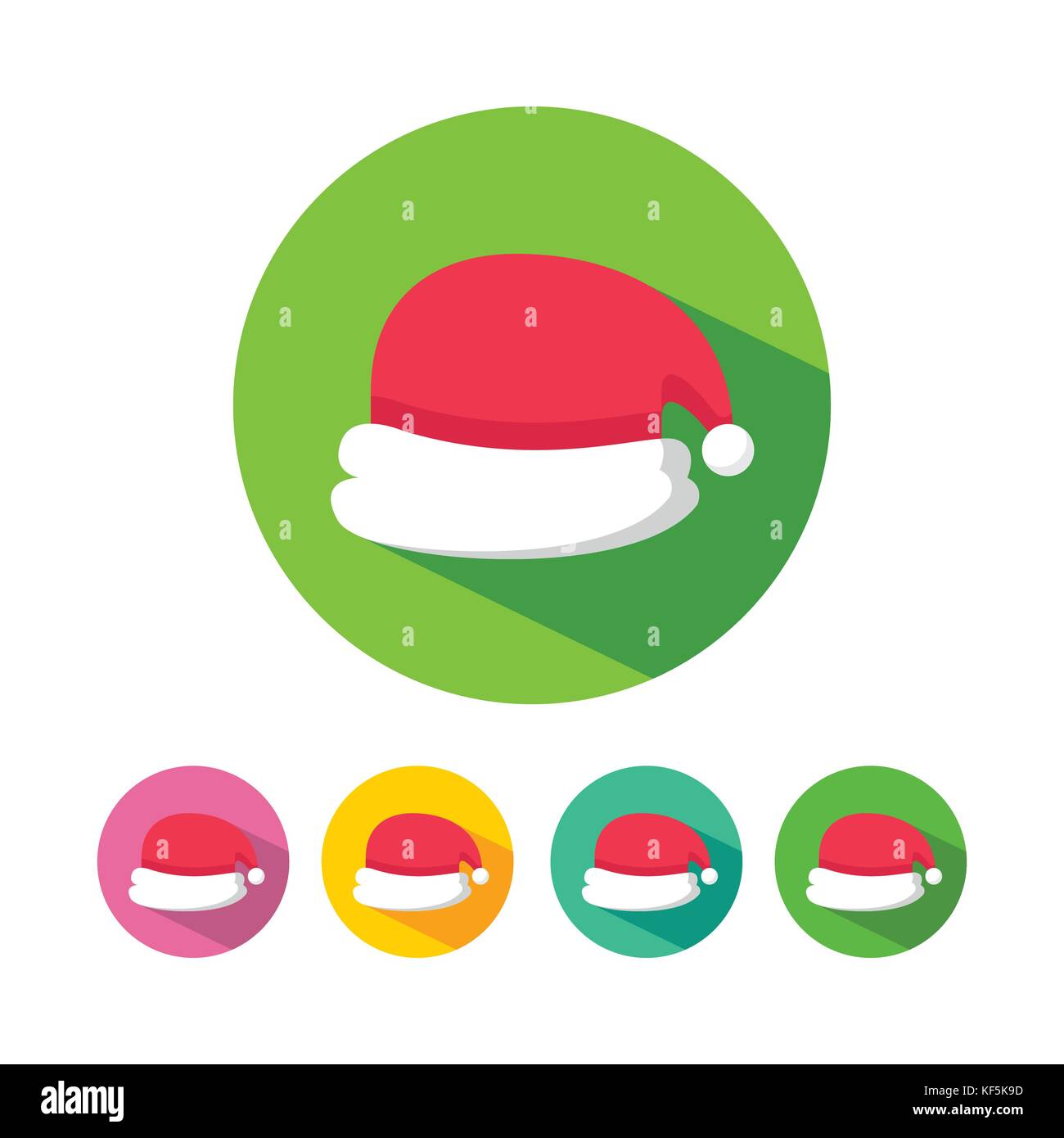 Christmas Santa Claus Hat Icons Stock Vector Image & Art - Alamy