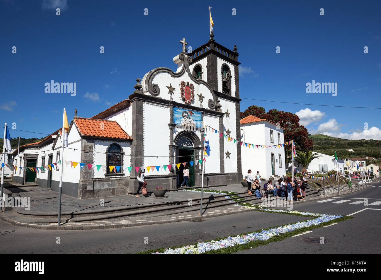 Church in Ginetes, island of Sao Migeul, Azores, Portugal Stock Photo ...
