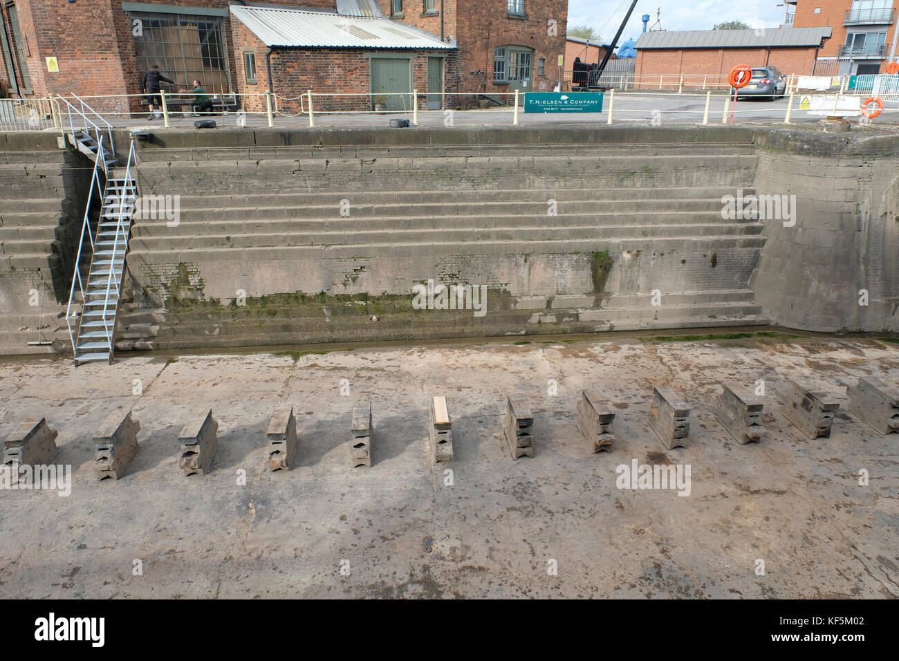 Neilsen's boatyard and dry dock at Gloucester Docks in southern England ...