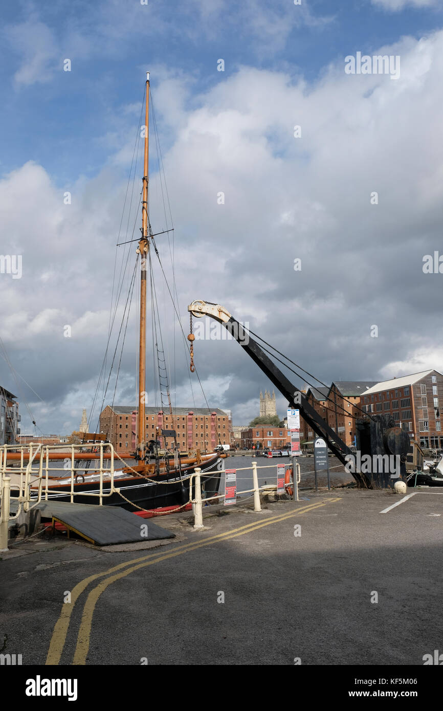 Neilsen's boatyard and dry dock at Gloucester Docks in southern England ...