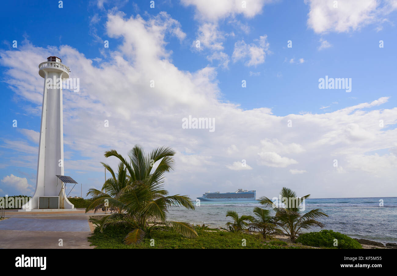 Mahahual lighthouse in Costa Maya of Mayan Mexico Stock Photo - Alamy