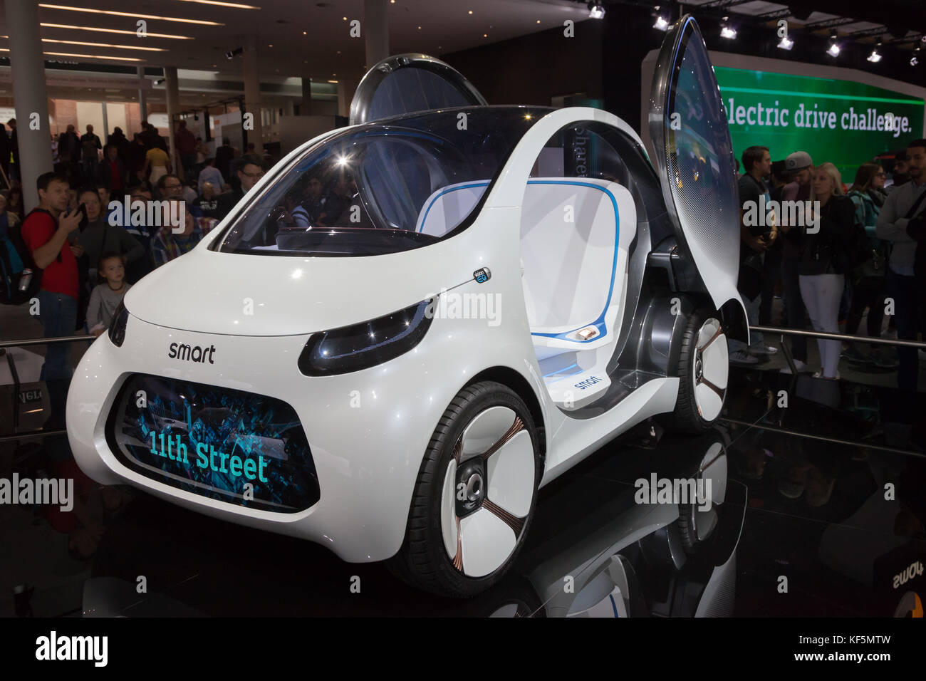 Frankfurt, Germany - Sep 20, 2017: Electric Smart Vision EQ fortwo city ...