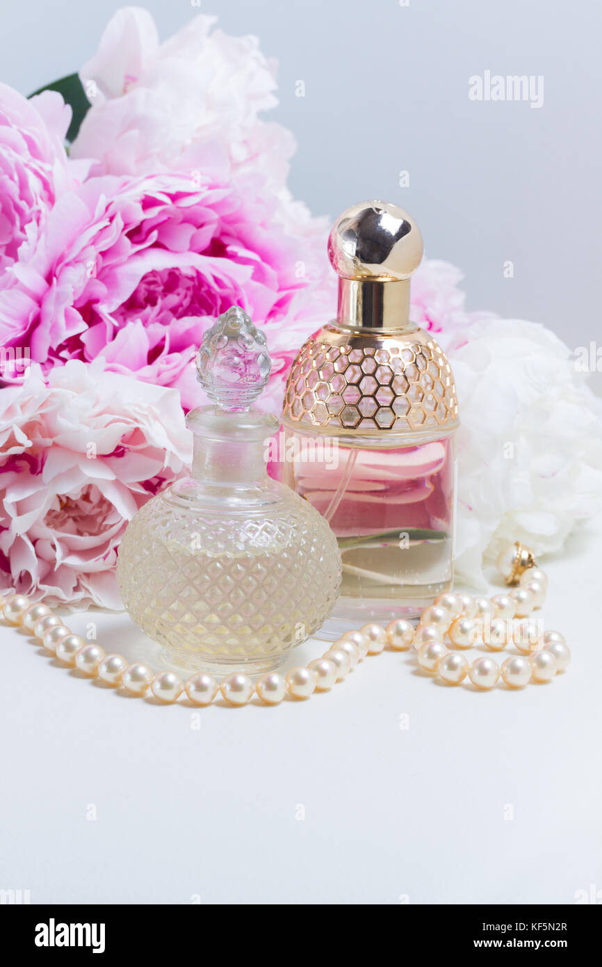 Peony essence vials Stock Photo - Alamy