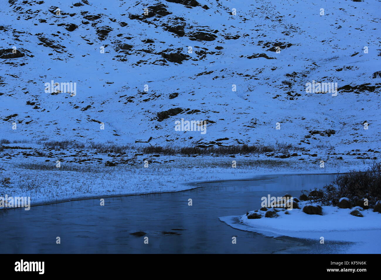 Icy River In The Mountain Stock Photo - Alamy