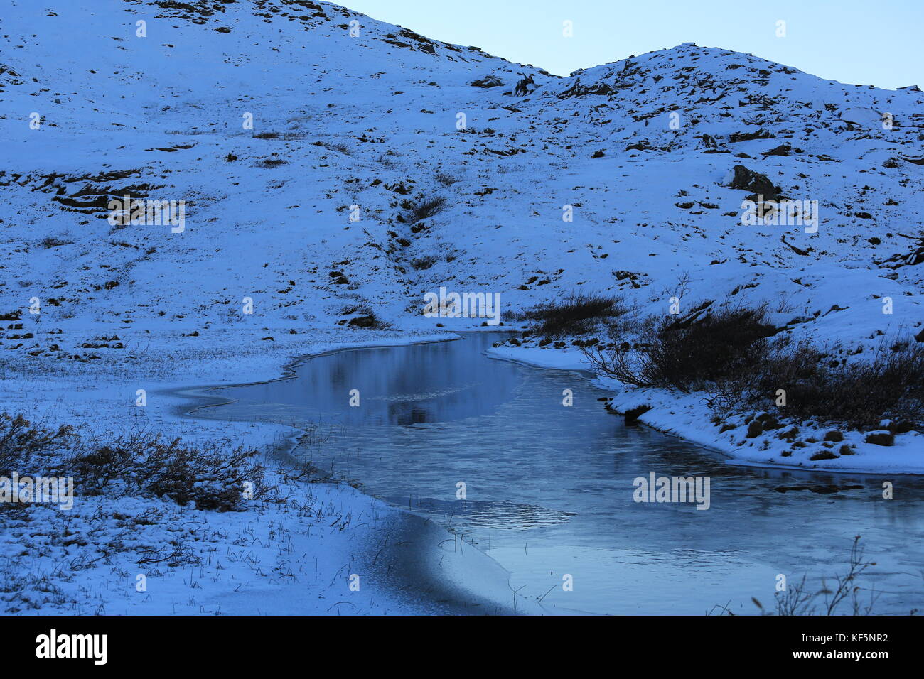 Icy River In The Mountain Stock Photo - Alamy