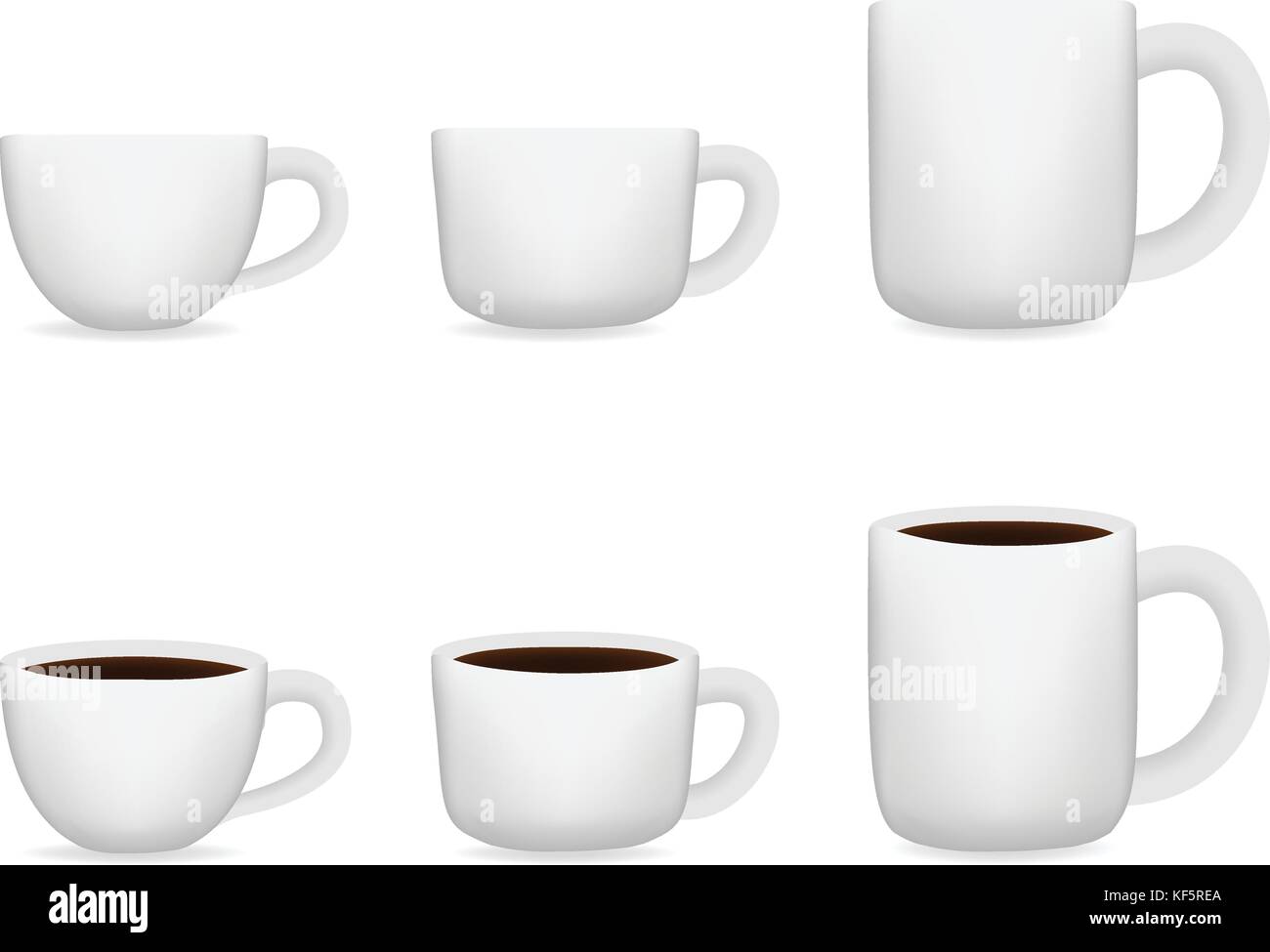 White coffee cup on white, Vector for Mock Up, side view Stock Vector ...