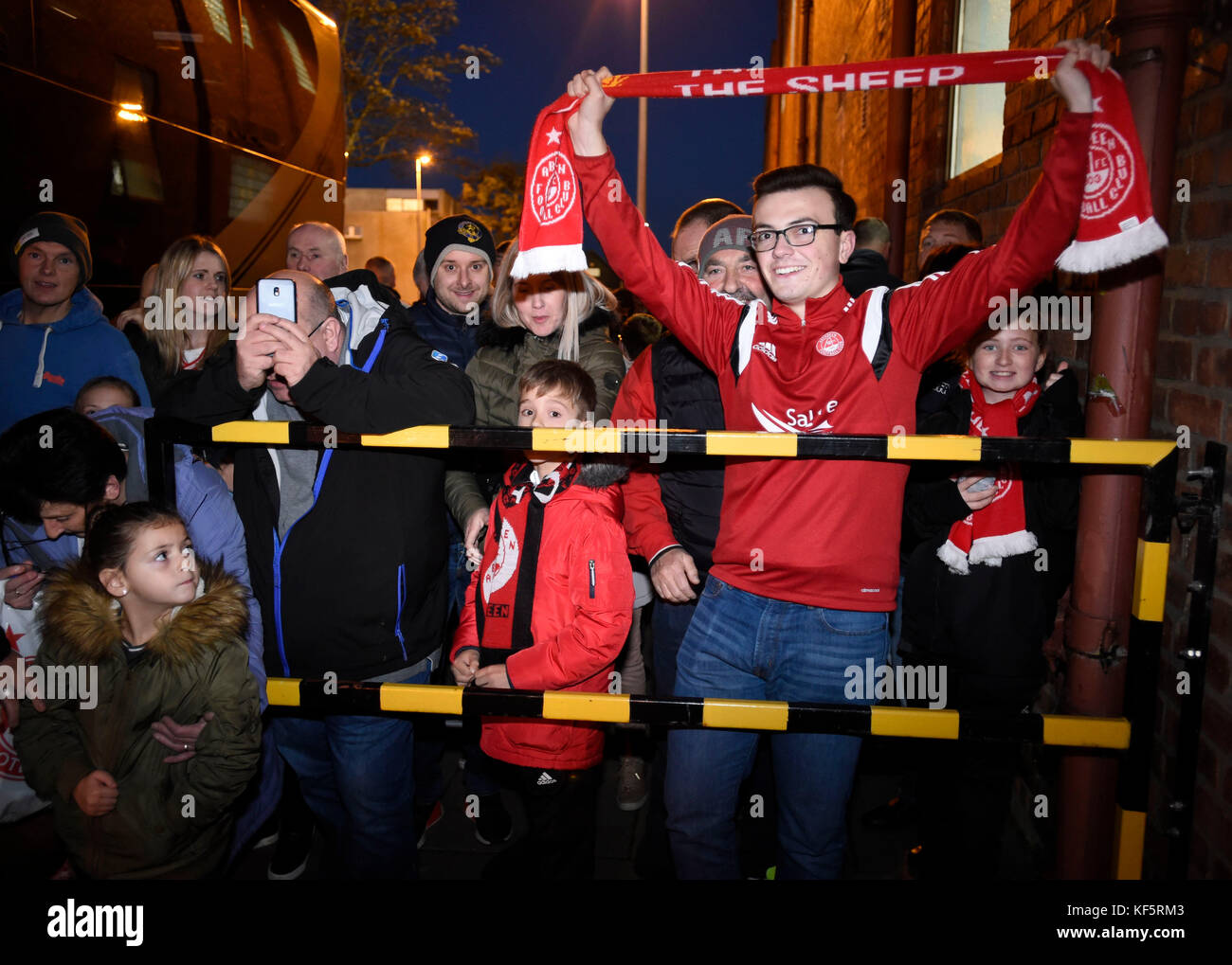 Aberdeen fans before the Scottish Premiership match at Pittodrie ...