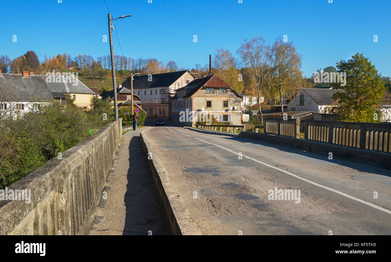 Old bridge above river Abava in Latvia Stock Photo - Alamy